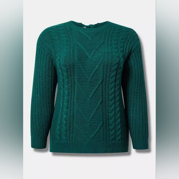 torrid | Sweaters | Emerald Green Cable Knit Sweater | Poshmark